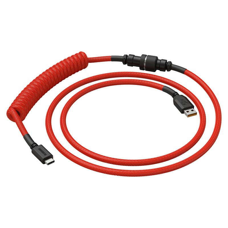 Glorious PC Gaming Race Coiled Cable Crimson Red, USB-C to USB-A Spiral ...