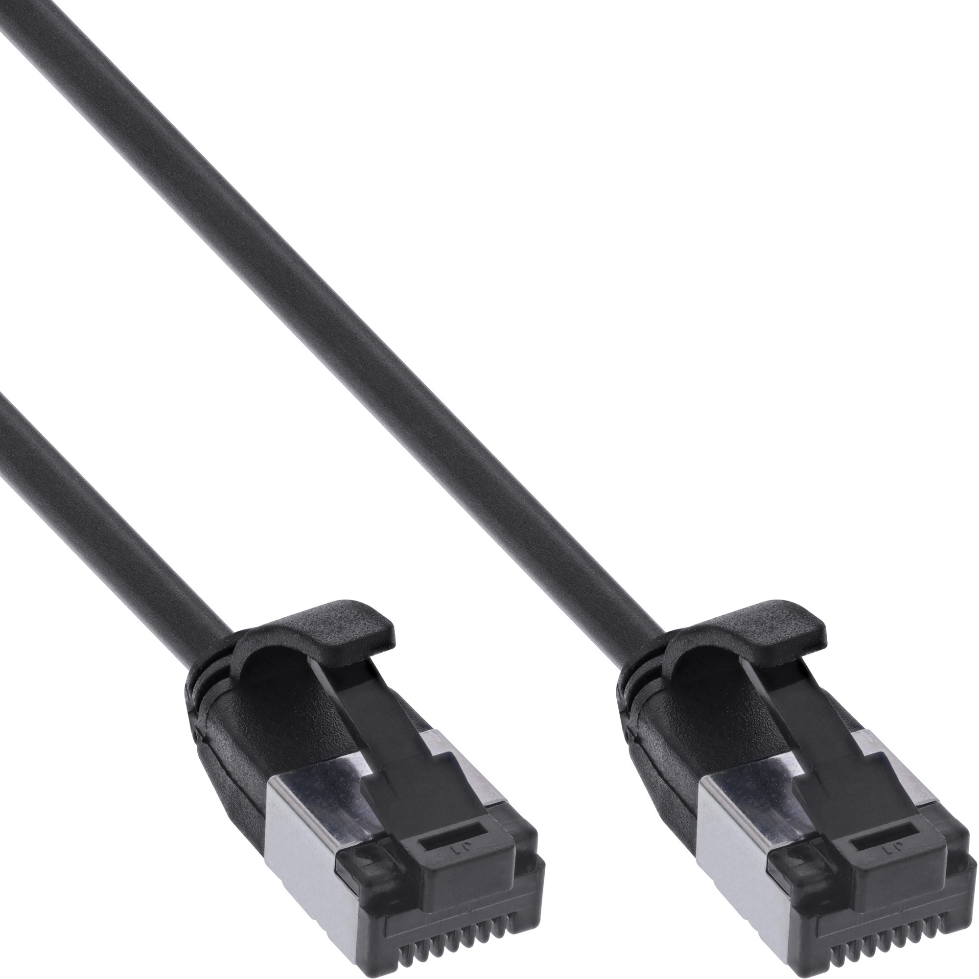 INLINE PATCHKABEL SLIM, U/FTP, Cat.8.1, TPE halogenfrei, schwarz, 0,3m EUR 6,75 - PicClick DE